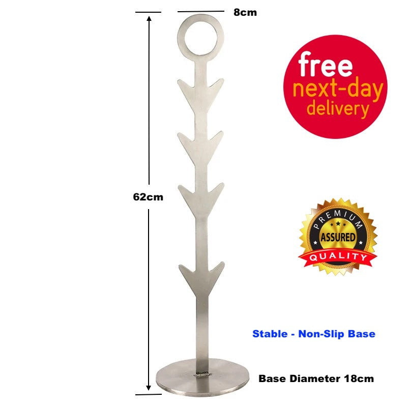 S/S Naan Hanger Stand 24.5" Silver Nan Bread 62cm Tall Restaurant Tabl ...